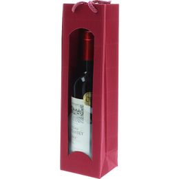 ratioform Geschenktragetasche, offene Welle, mit Fenster, f&uuml;r 1 Flasche, bordeaux, ab 10 Stk