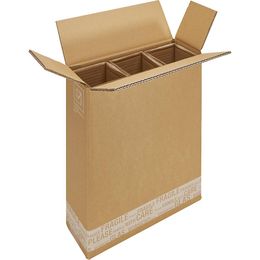 ratioform Flaschenkarton Post/DHL, mit Kartoneinlage, VE 10 Stk, Innenma&szlig;e 305 x 110 x 369 mm, f&uuml;r 3 Flaschen, ab 10 VE