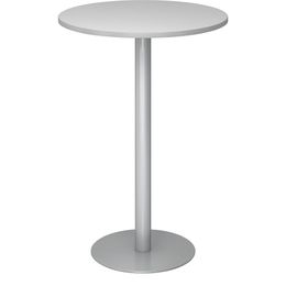 Stehtisch, &Oslash; 800 mm, 1116 mm hoch, Gestell silber, Platte lichtgrau kaiserkraft