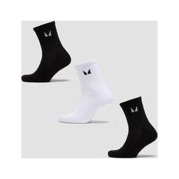 MP Unisex Crew Socks (3 Pack) - Black/White - UK 2-5