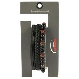 Adelia&acute;s Armband ADELIA ́S "Herren Armband &ndash; Lederarmband aus Leder mit Tigerauge 23 cm", schwarz, Armb&auml;nder, Herren, 23cm, Leder, Armband, Ideal zum Verschenken &ndash; schlicht und stilvoll