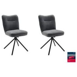 4-Fu&szlig;stuhl MCA furniture, anthrazit, schwarz, anthrazit, B:52cm H:91cm T:64cm, Polyester, St&uuml;hle, 180 drehbar, Taschenfederkern