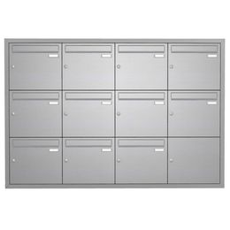 Renz ONZO Unterputz-Briefkastenanlage in Edelstahl 11-fach mit 2ten Namensschild & Soft-Close