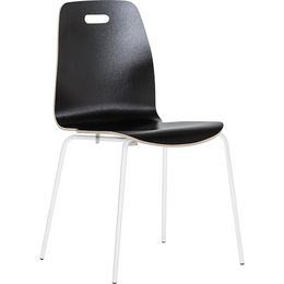 Schalenstuhl Alina, stapelbar, VE 4 Stk, schwarz/wei&szlig; kaiserkraft