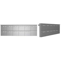 Renz ONZO Aufputzbriefkastenanlage in Edelstahl 11-fach mit 2ten Namensschild & Soft Close