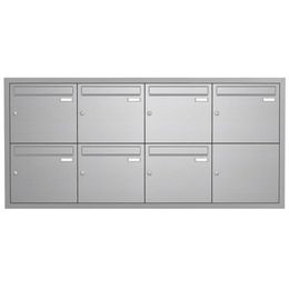 Renz ONZO Unterputz-Briefkastenanlage in Edelstahl 7-fach mit 2ten Namensschild