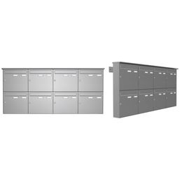 Renz ONZO Aufputzbriefkastenanlage in Edelstahl 8-fach mit 2ten Namensschild & Soft Close