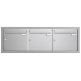 Renz ONZO Unterputz-Briefkastenanlage in Edelstahl 3-fach mit 2ten Namensschild & Soft-Close