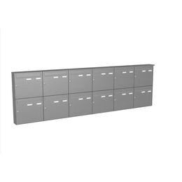 HUBER Aufputzbriefkastenanlage in Edelstahl 12-fach mit 2ten Namensschild & Soft Close