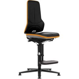 bimos NEON Arbeitsdrehstuhl, Gleiter, Aufstiegshilfe, Permanentkontakt, Kunstleder, Flexband orange