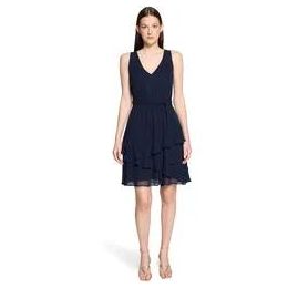 Cocktailkleid Vera Mont "Damen mit Volant", Damen, Gr. 34, Normalgr&ouml;&szlig;en, night sky, Chiffon, Obermaterial: 100% Polyester. Futter: 100% Polyester, loose fit kurz, V-Ausschnitt, Kleider