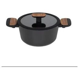 Kochtopf RESTO KITCHENWARE "Mon, Bratentopf antihaftbeschichtet und sp&uuml;lmaschinenfest", schwarz, H:8,5cm L:32,1cm &Oslash;:20cm, T&ouml;pfe, Bratentopf Kochtopf, mit Glasdeckel und sto&szlig;d&auml;mpfendem Silikonrand, im Geschenkkarton