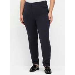 sheego Damen Hose mit schmalem Bein, knitterarm, tiefblau, Gr&ouml;&szlig;e 58