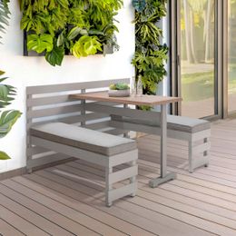 Gartenset Lagos Grau/Beige, 4-teilig