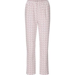 w&auml;schepur Damen Pyjama ecru-dunkelrot-bedruckt Gr&ouml;&szlig;e 36/38