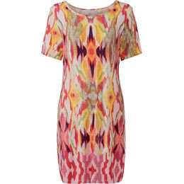 Heine Damen Jerseykleid verschlusslos orange-pink-bedruckt Gr&ouml;&szlig;e 44