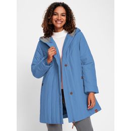 WITT Damen Jacke im Steppmuster-Mix, w&auml;rmend, mittelblau-steingrau, Gr&ouml;&szlig;e 40