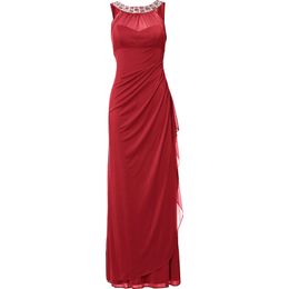 Heine Damen Abendkleid mit Schmucksteinen rot Gr&ouml;&szlig;e 36