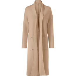 Heine Damen Strickmantel mit Schalkragen beige Gr&ouml;&szlig;e 46