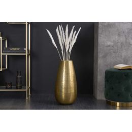 Riess Ambiente Elegante Vase ORIENT 50cm gold im Grid Hammerschlag Design Riess-Ambiente oval Glamour Orientalisch Shabby