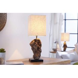 Riess Ambiente Handgearbeitete Treibholz Tischlampe HYPNOTIC 45cm beige mit Leinenschirm Riess-Ambiente Natur Rustikal Maritim