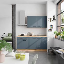 Nobilia K&uuml;chenblock Easytouch Low m. Ger&auml;ten Dunkelblau