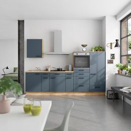 Nobilia K&uuml;chenblock Easytouch Low m. Ger&auml;ten Dunkelblau