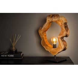 Riess Ambiente Handgefertigte Tischlampe ORGANIC ARTWORK 55cm natur Teakholz Riess-Ambiente