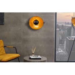 Riess Ambiente Design Wandleuchte STUDIO 38cm schwarz Blattgold-Optik neigbarer Schirm Riess-Ambiente Industrie & Loft Retro Glamour