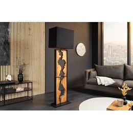 Riess Ambiente Handgefertigte Stehlampe DESIGNED BY NATURE 165cm natur schwarz Regenbaumholz Riess-Ambiente