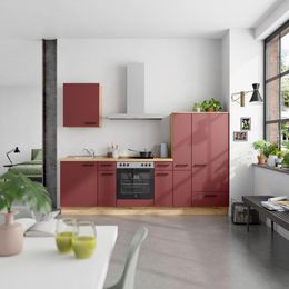 Nobilia K&uuml;chenblock Easytouch Low m. Ger&auml;ten Dunkelrot