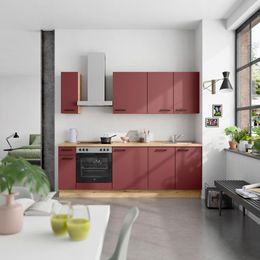 Nobilia K&uuml;chenblock Easytouch Low m. Ger&auml;ten Dunkelrot