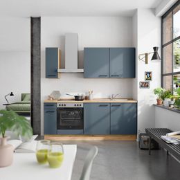 Nobilia K&uuml;chenblock Easytouch Low m. Ger&auml;ten Dunkelblau