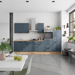 Nobilia K&uuml;chenblock Easytouch Low m. Ger&auml;ten Dunkelblau