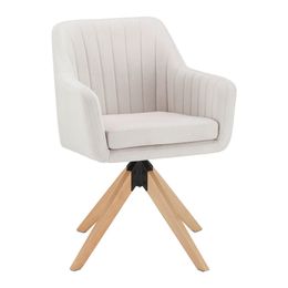 Armlehnstuhl Lucita Beige Samt Drehbar Gepolstert