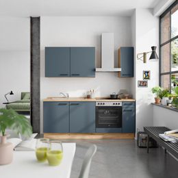 Nobilia K&uuml;chenblock Easytouch Low m. Ger&auml;ten Dunkelblau
