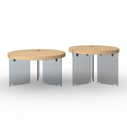 Couchtisch Moreno Eichefarben/ Grau MDF 2-er Set