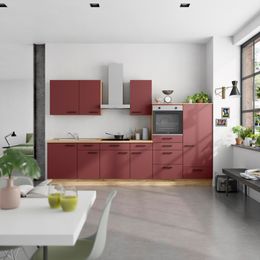 Nobilia K&uuml;chenblock Easytouch Low m. Ger&auml;ten Dunkelrot