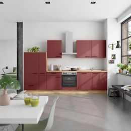 Nobilia K&uuml;chenblock Easytouch Low m. Ger&auml;ten Dunkelrot