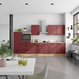 Nobilia K&uuml;chenblock Easytouch Low m. Ger&auml;ten Dunkelrot