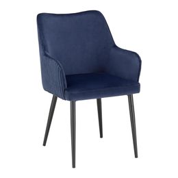 Armlehnstuhl Caria Blau Samt Gepolstert