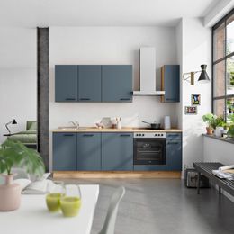 Nobilia K&uuml;chenblock Easytouch Low m. Ger&auml;ten Dunkelblau