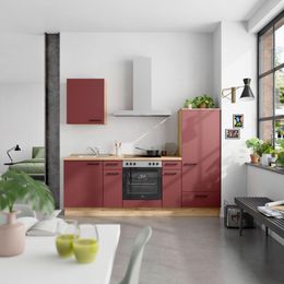 Nobilia K&uuml;chenblock Easytouch Low m. Ger&auml;ten Dunkelrot