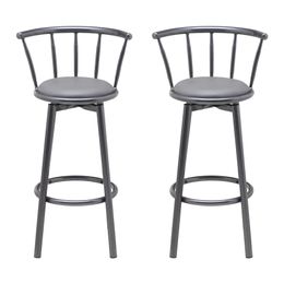 Barhocker-Set Fabio Grau Lederlook Gepolstert