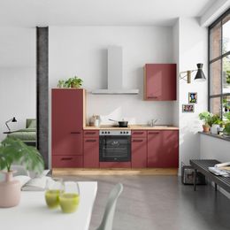 Nobilia K&uuml;chenblock Easytouch Low m. Ger&auml;ten Dunkelrot