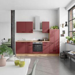 Nobilia K&uuml;chenblock Easytouch Low m. Ger&auml;ten Dunkelrot