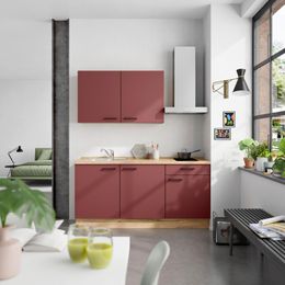 Nobilia K&uuml;chenblock Easytouch Low m. Ger&auml;ten Dunkelrot