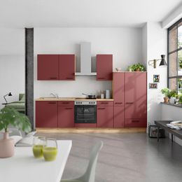 Nobilia K&uuml;chenblock Easytouch Low m. Ger&auml;ten Dunkelrot