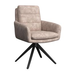 Armlehnstuhl Laurin Taupe Webstoff Drehbar Gepolstert