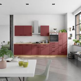Nobilia K&uuml;chenblock Easytouch Low m. Ger&auml;ten Dunkelrot